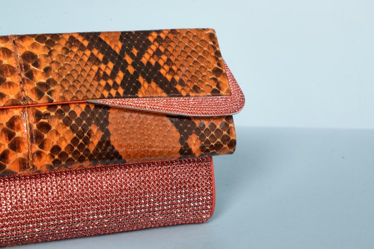 Python and cristal rhinestone clutch Daniel Swarovski For Sale at 1stDibs