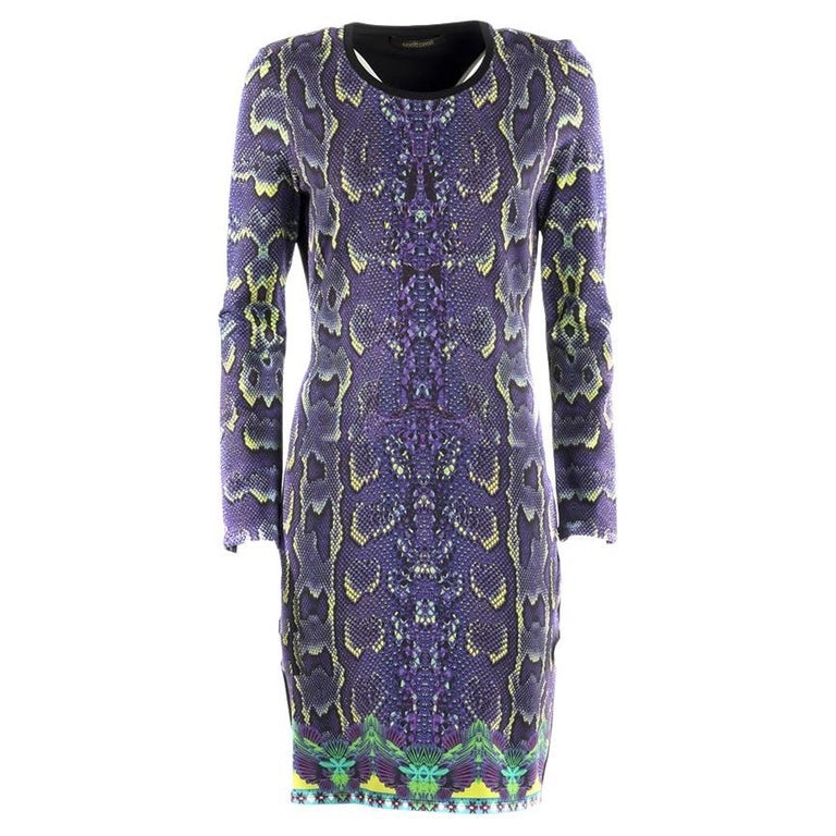Roberto Cavalli Python printed dress size 42 For Sale at 1stDibs