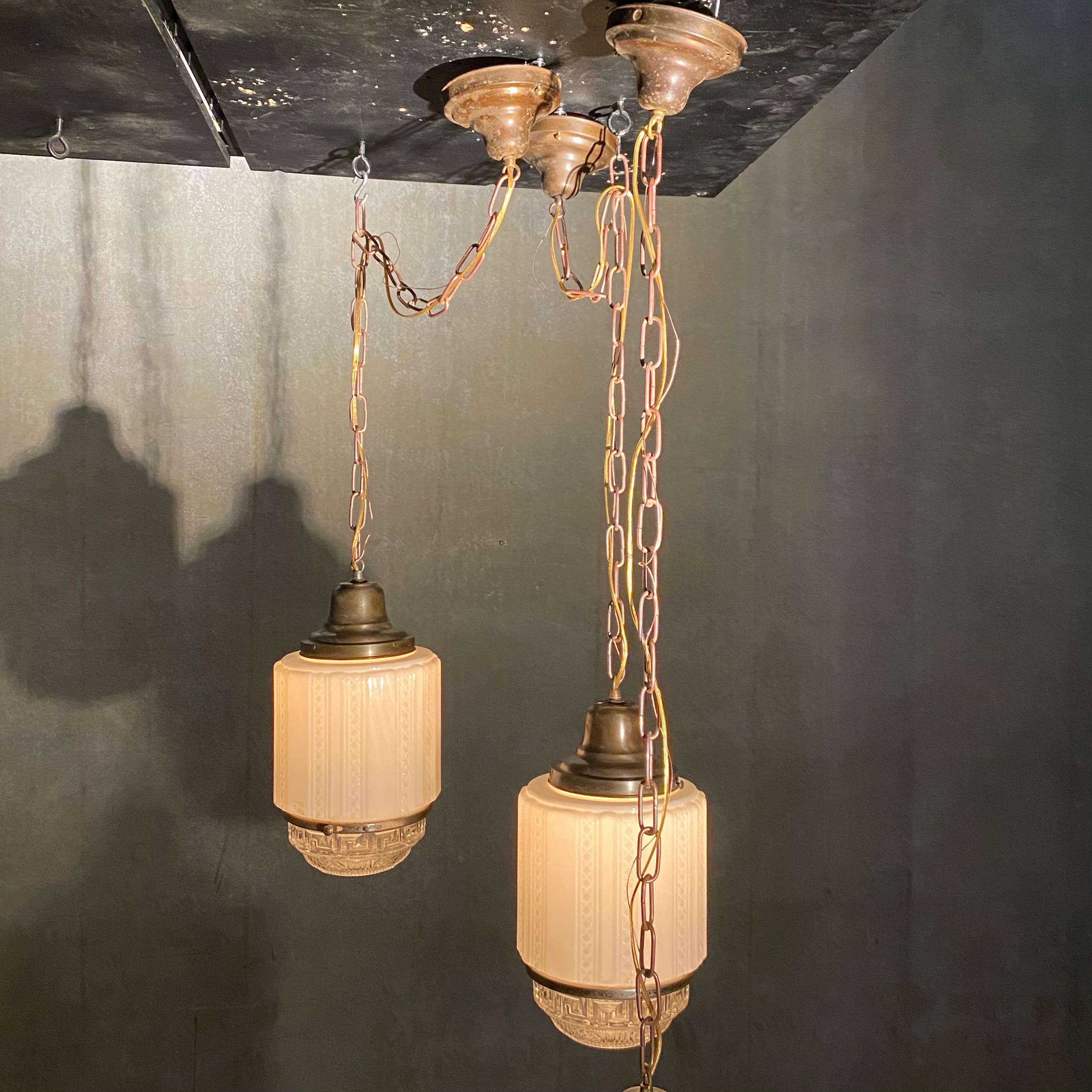 1920 set of RARE Art Deco Bank pendant lights at 1stDibs | 1920 pendant ...