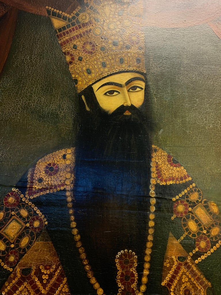 Qajar Portrait Depicts Fath Ali Shah, 19th Century For Sale at 1stDibs