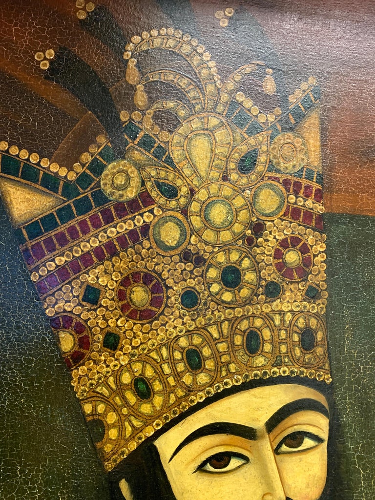 Qajar Portrait Depicts Fath Ali Shah, 19th Century For Sale at 1stDibs