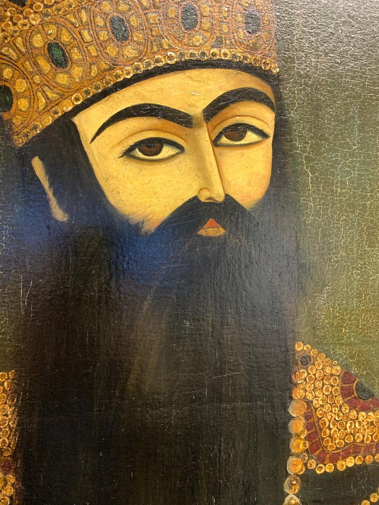 Qajar Portrait Depicts Fath Ali Shah, 19th Century For Sale at 1stDibs