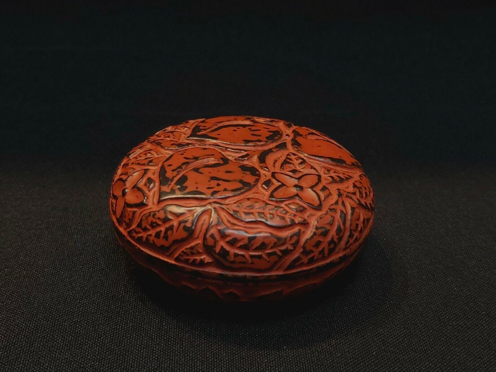 Qing, Chinese Antique Wood Lacquerware Ink Pad Box at 1stDibs