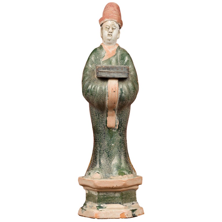 Ming Dynasty 17th Century Glazed Terracotta Statue of an Official ...