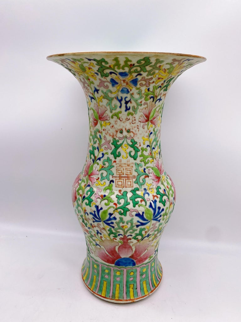Qing Dynasty A Antique Chinese Porcelain Gu Vase For Sale at 1stDibs
