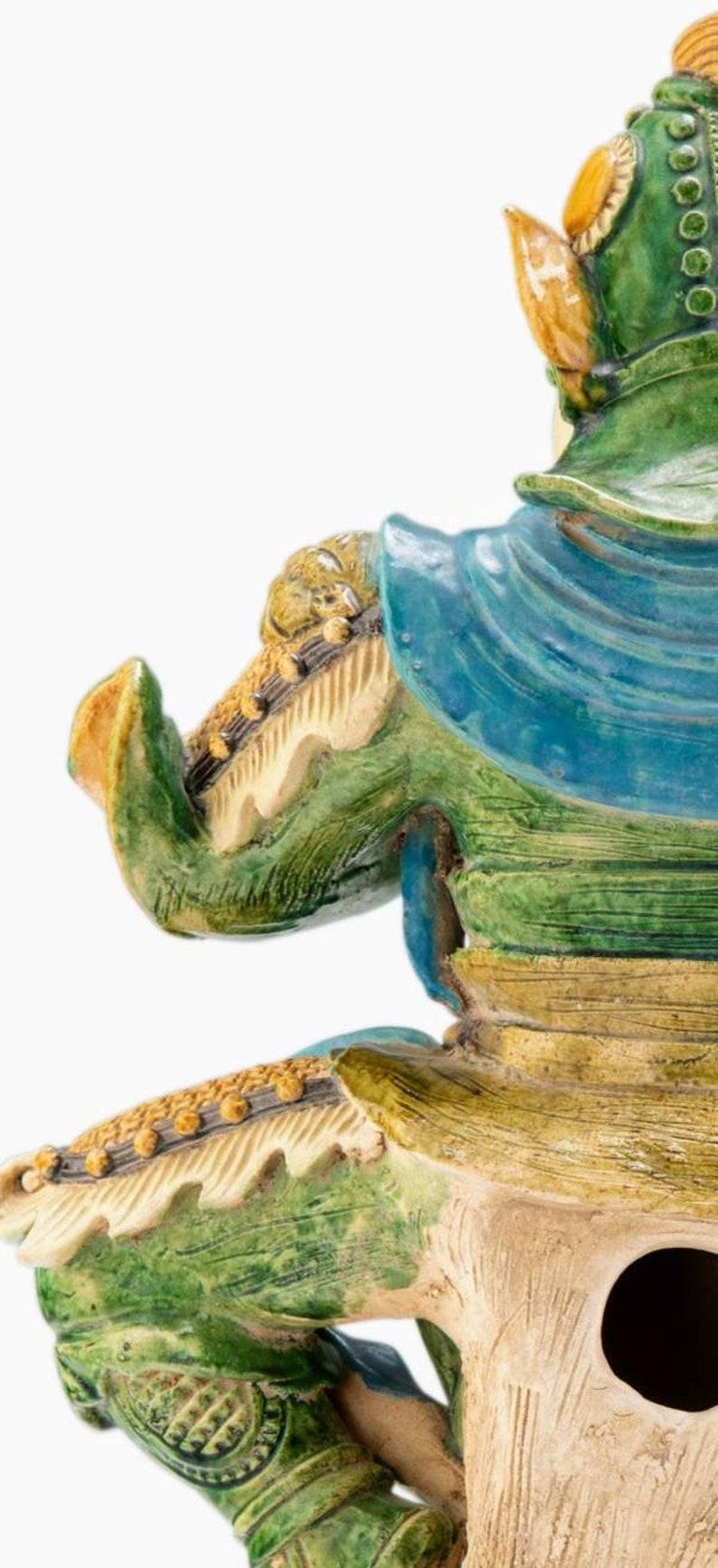 Qing Dynasty Chinese Sancai Temple Guardian Figure For Sale at 1stDibs