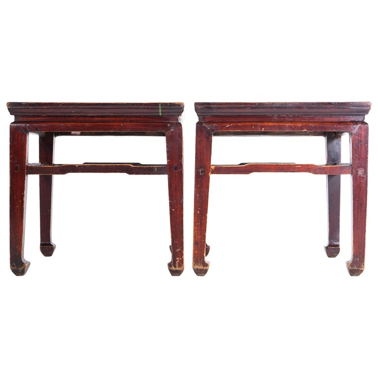 Qing Dynasty Chinese Square Table with Original Patina at 1stDibs