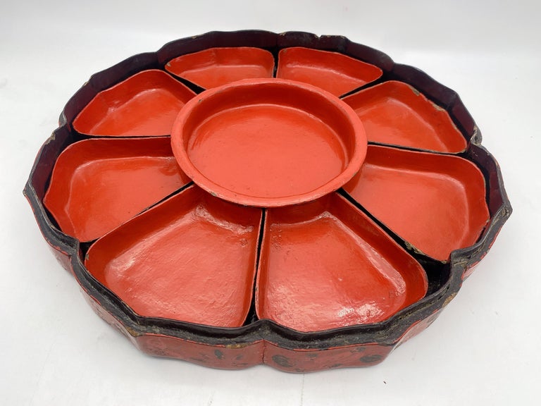 Qing Dynasty Chinese Wooden Red Lacquered Presentation Box For Sale at ...