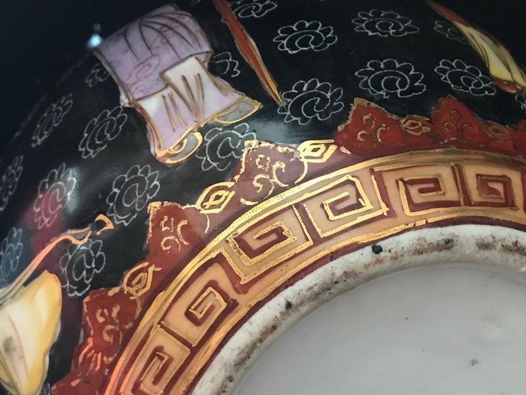 Qing Dynasty Chinese Wuca Bottle Vase with Immortals at 1stDibs