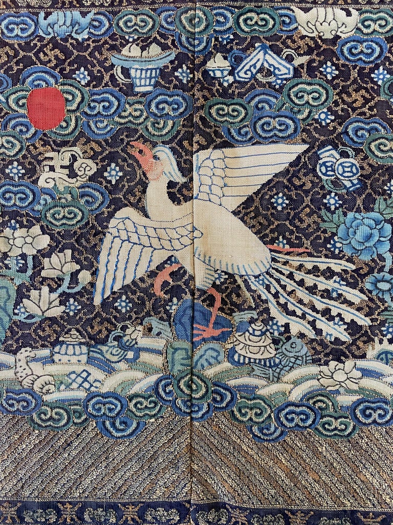 Qing Dynasty K'o-Ssu ("Cut Silk") Rank Badge with Silver Phoenix For ...