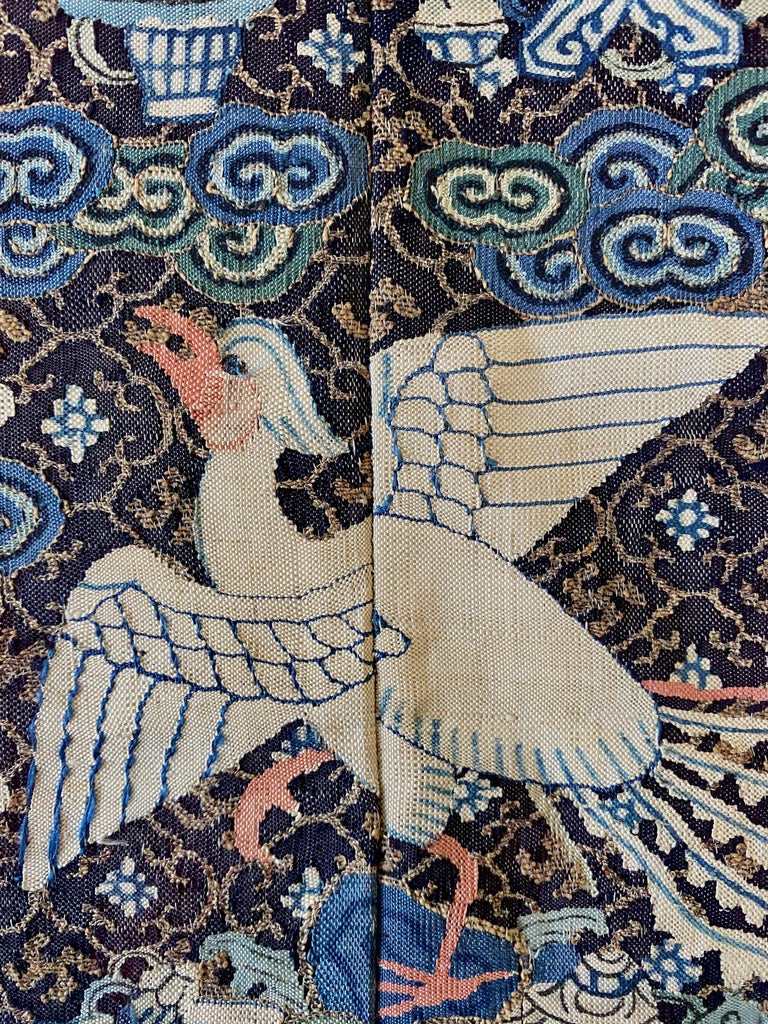 Qing Dynasty K'o-Ssu ("Cut Silk") Rank Badge with Silver Phoenix For ...