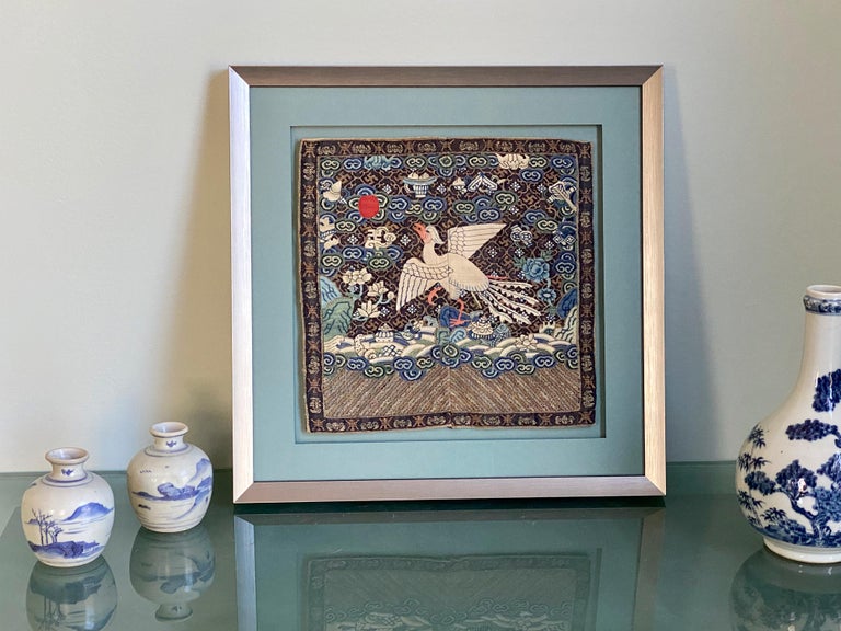 Qing Dynasty K'o-Ssu ("Cut Silk") Rank Badge with Silver Phoenix For ...