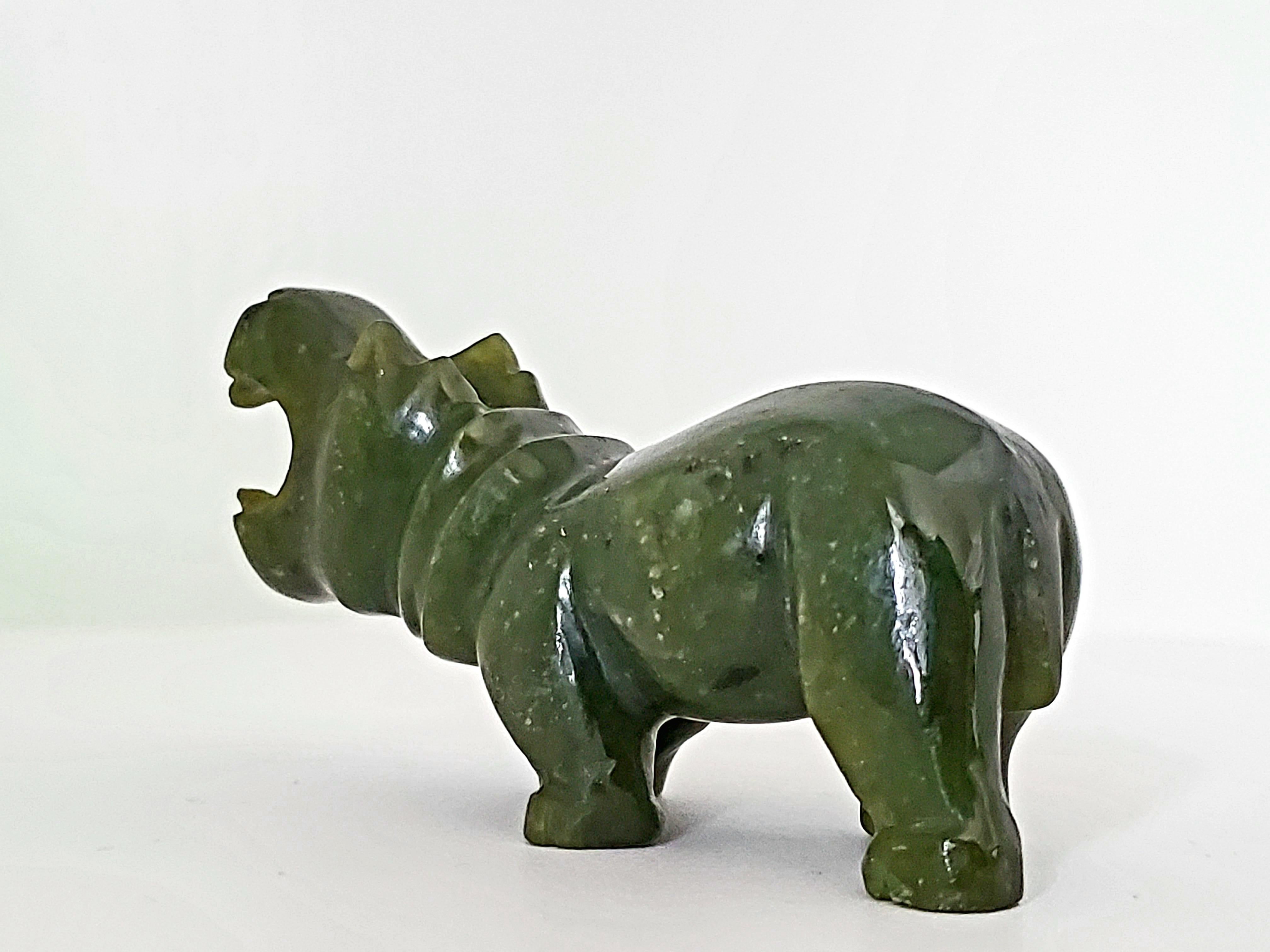 Natural Spinach Jade Animal Figurines from Qing Dynasty For Sale at 1stDibs