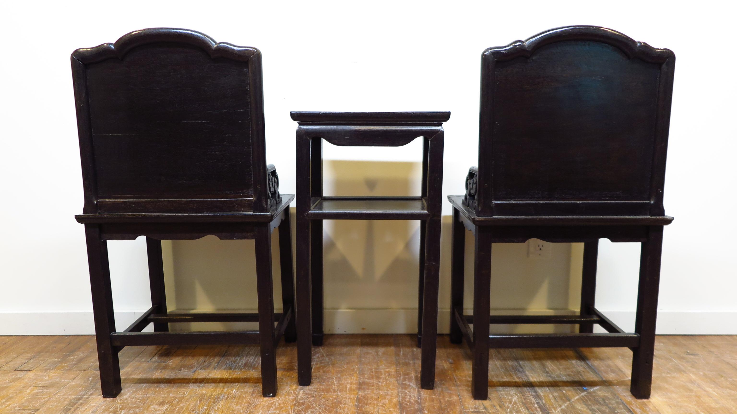 Qing Dynasty Zitan Chair Set at 1stDibs