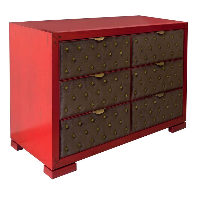 Quadra Red Drawer Dresser For Sale at 1stDibs