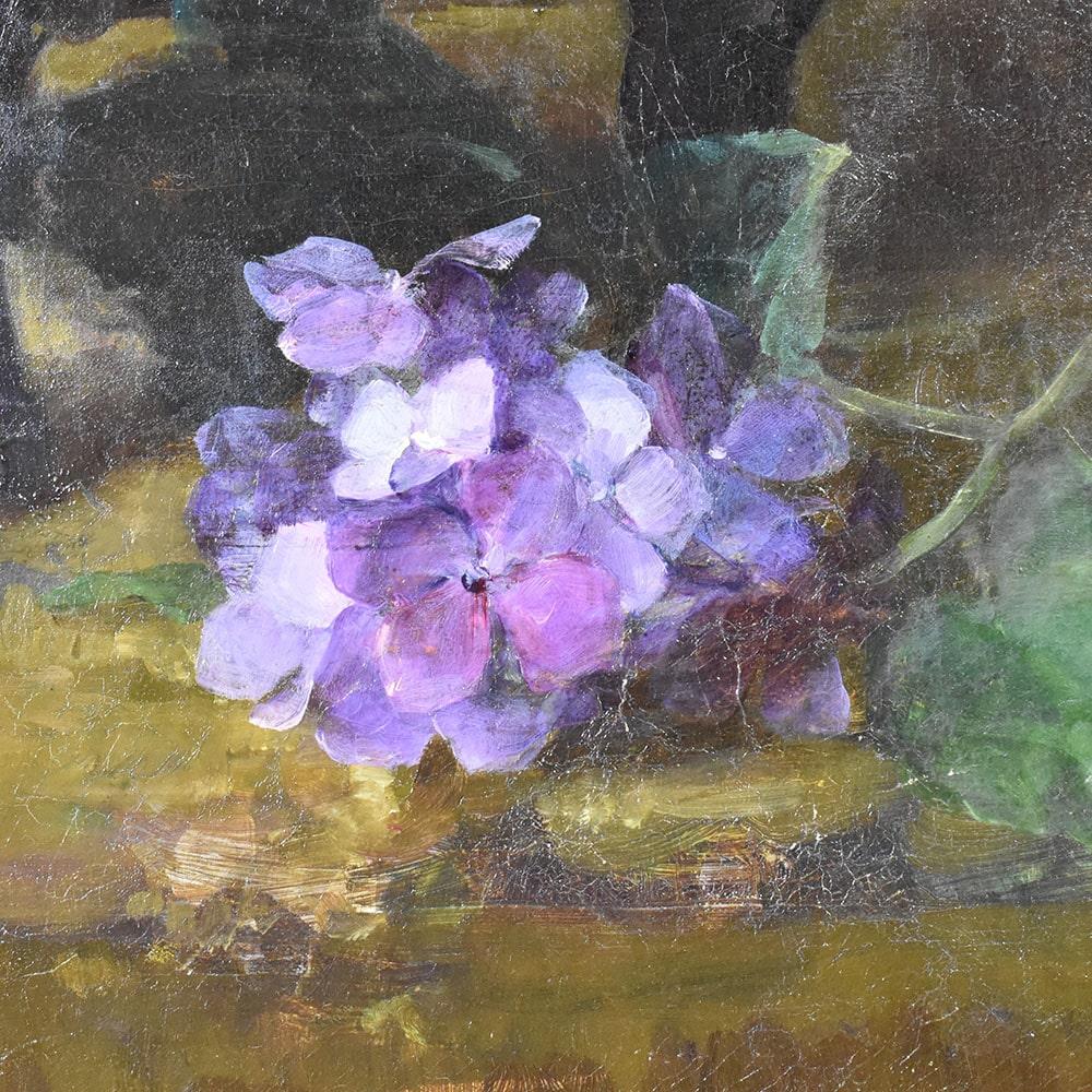 Antique paintings Still Life with Hydrangea Flowers, oil on canvas ...