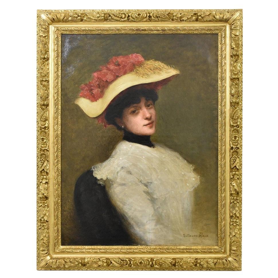 19th Century Framed Portrait Painting of Woman with Red Hair For Sale ...