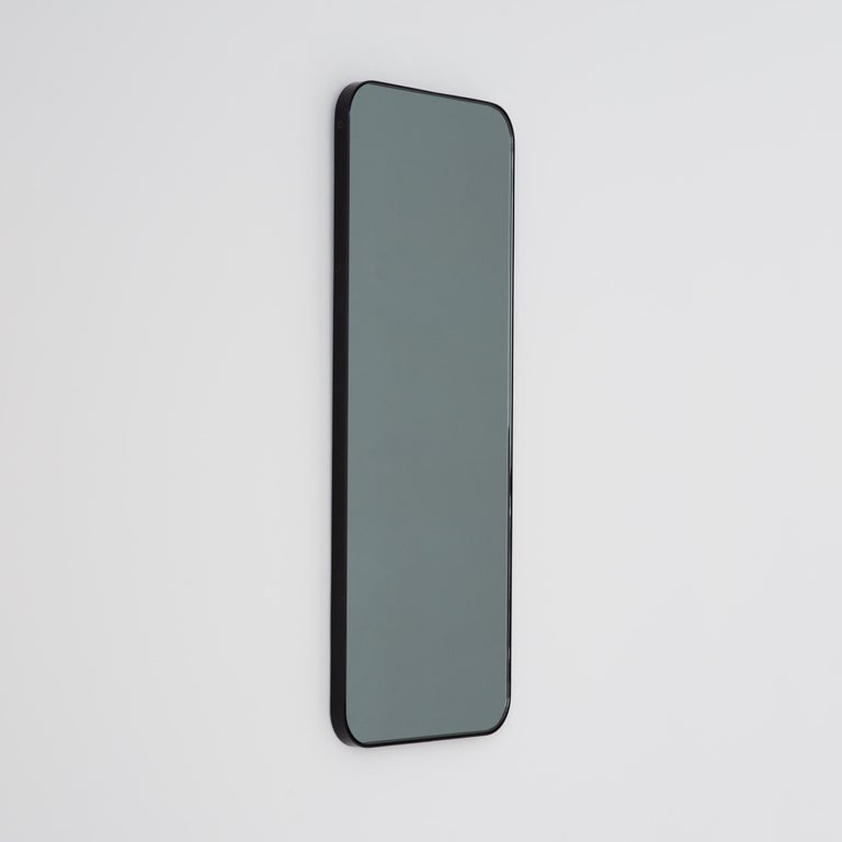 Quadris Black Tinted Rectangular Contemporary Mirror with a Black Frame ...