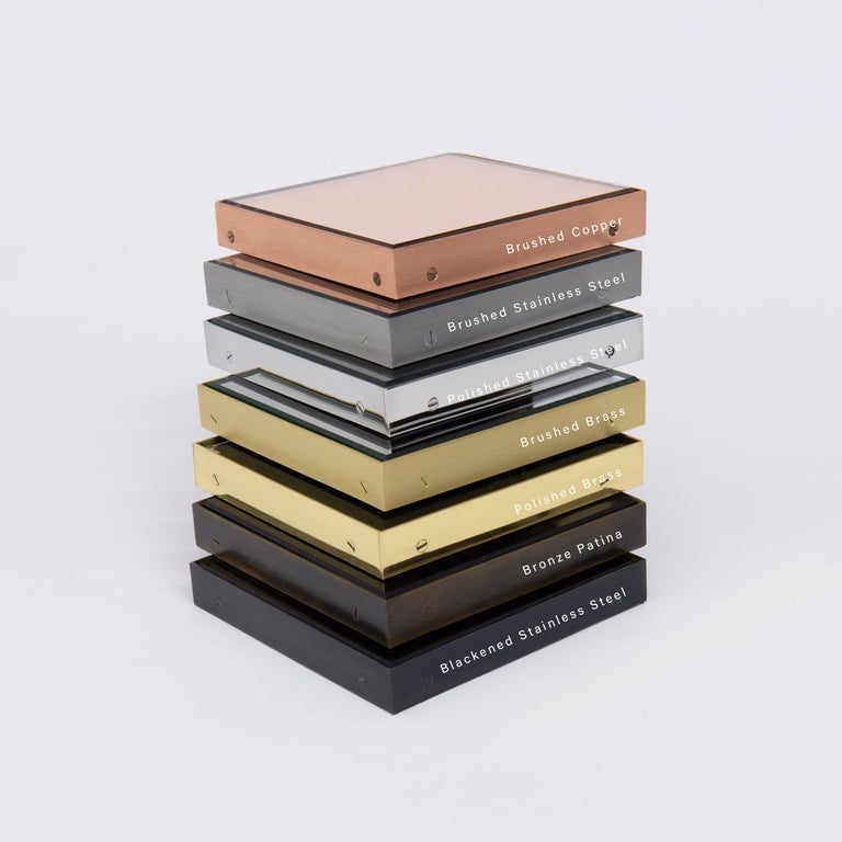 Quadris Rectangular Modern Bespoke Mirror with a Brass Frame, Large For ...