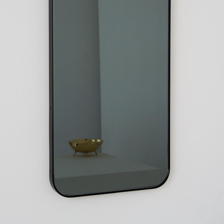 Quadris Black Tinted Rectangular Contemporary Mirror with a Black Frame ...