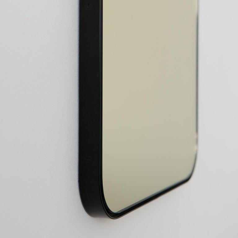 Quadris Gold Tinted Rectangular Modern Mirror with a Black Frame, XL ...