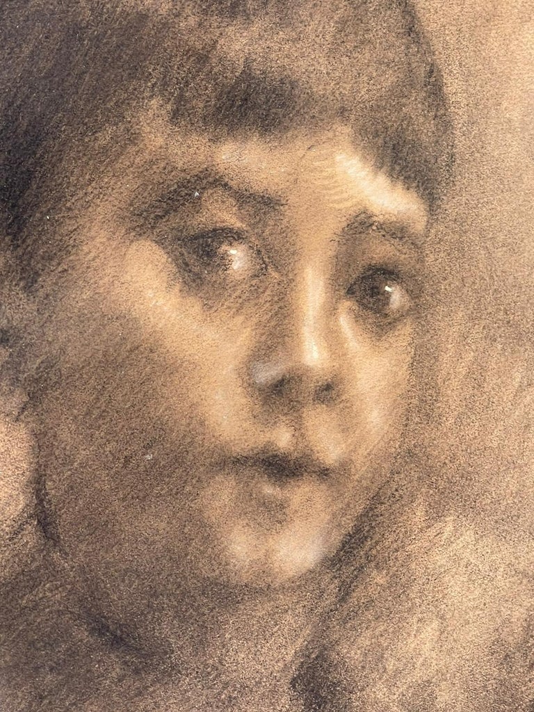 Quadro Carboncino Su Carta Raffigurazione Di Fanciullo Luisa Bencini xx ...