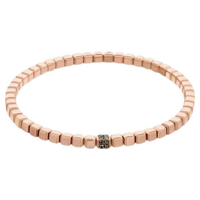 Quadro Cube Bracelet with Black Diamonds and 18K Rose Gold, Size S For ...