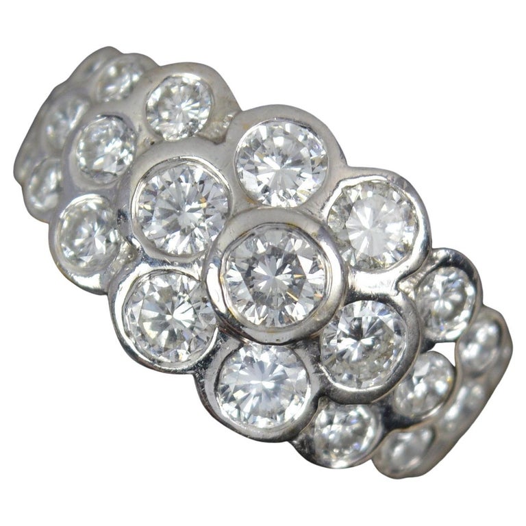 Quality 2.00 Carat Diamond and 18 Carat Gold Cluster Band Ring For Sale ...