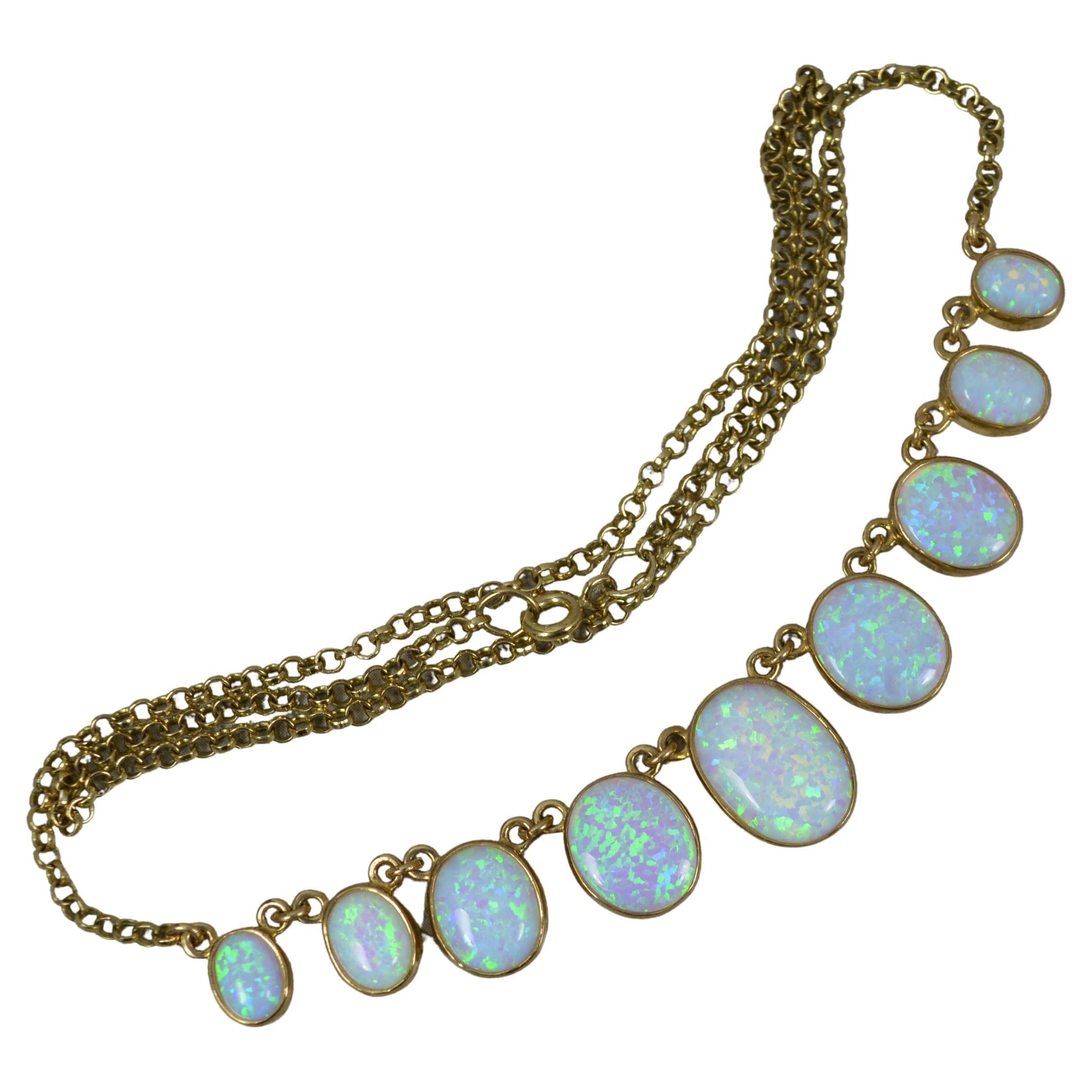 Opal Gold Necklace For Sale at 1stDibs