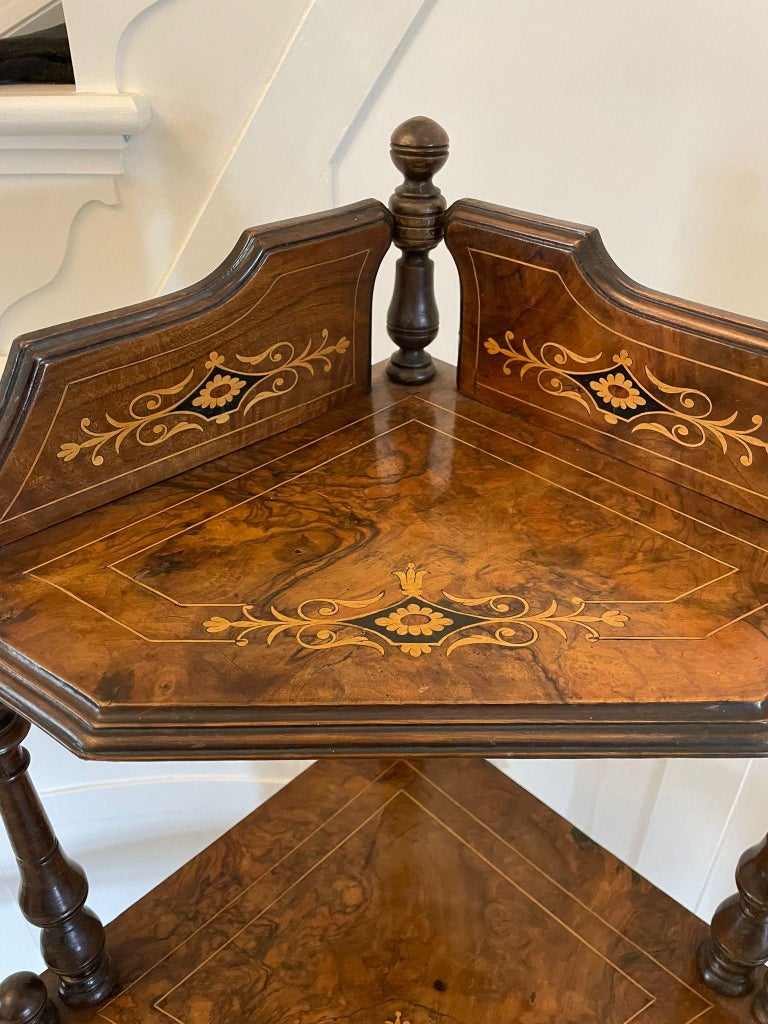 Quality Antique 19th Century Victorian Inlaid Walnut Four Tier Corner ...