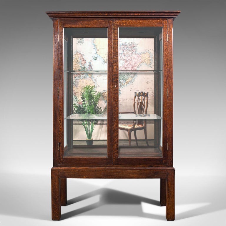 Quality Antique Display Cabinet, English, Oak, Retail, Showcase ...