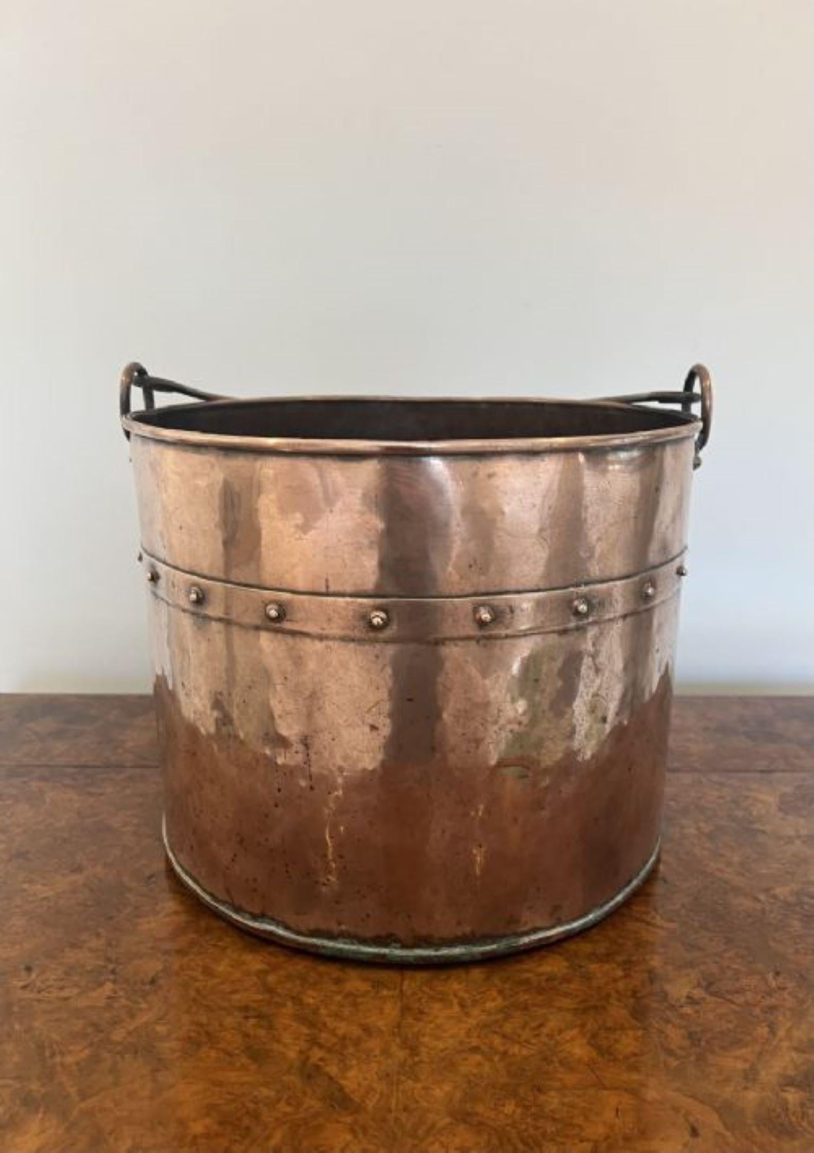 Quality antique George III copper coal bucket at 1stDibs