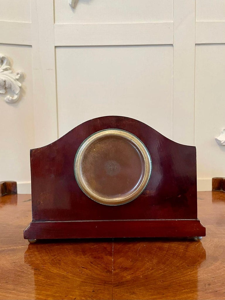 Quality Antique Inlaid Mahogany Eight Day Desktop Clock by R Stewart of ...