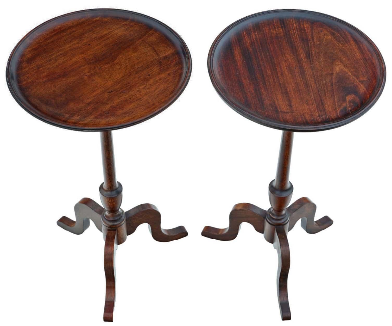 Quality Antique Pair of Mahogany Occasional Side Wine Tables Early 20th ...