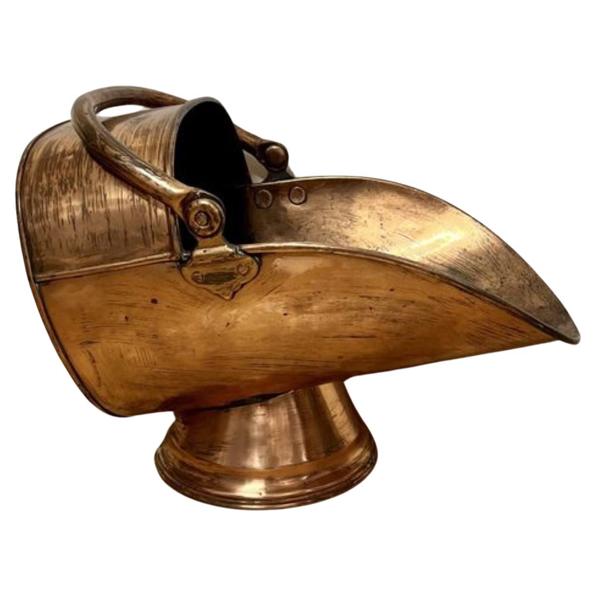 Antique George III Quality Copper Helmet Shaped Coal Scuttle For Sale ...