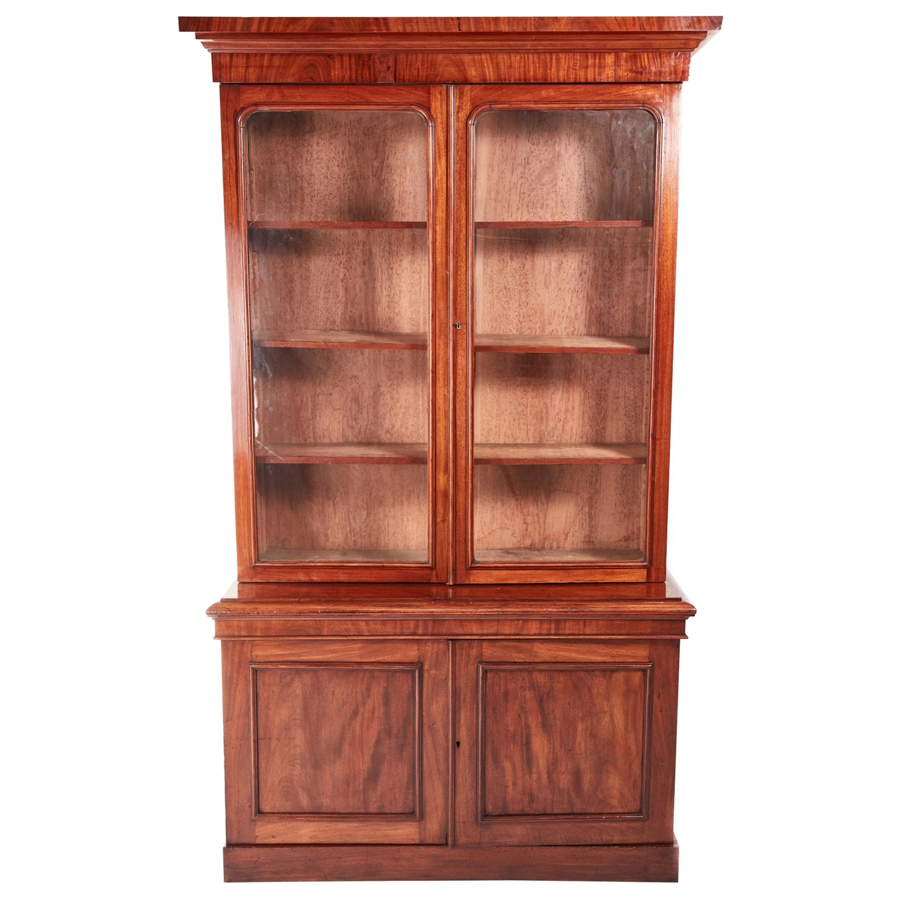 Antique Victorian Mahogany Open Bookcase at 1stDibs