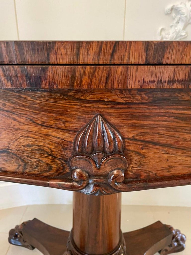 Quality Antique William IV Rosewood Card Table For Sale at 1stDibs