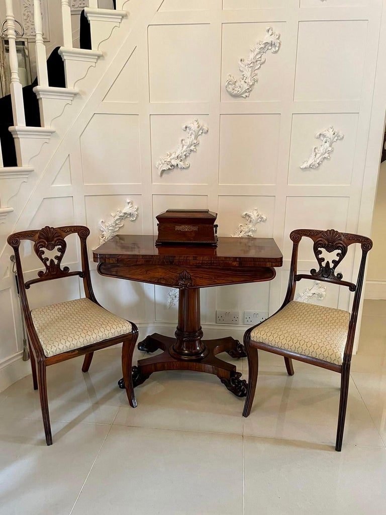 Quality Antique William IV Rosewood Card Table For Sale at 1stDibs