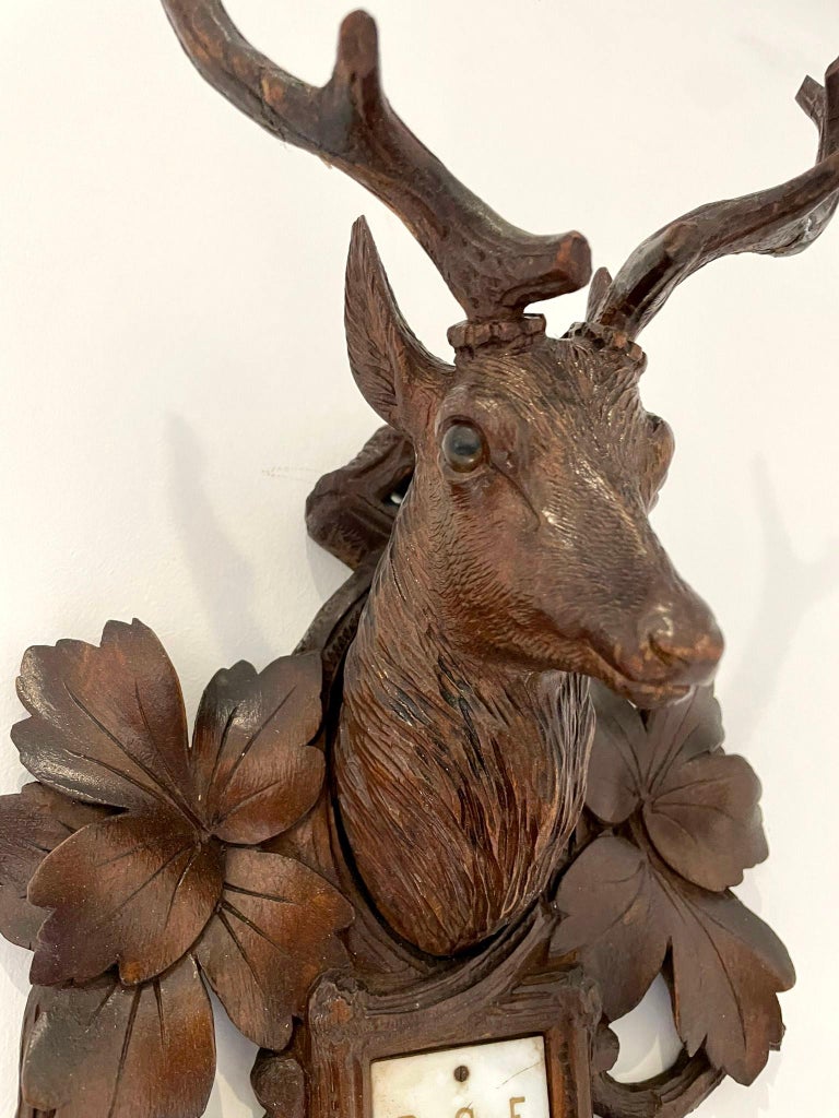 Quality Black Forest Carved Walnut Barometer For Sale at 1stDibs