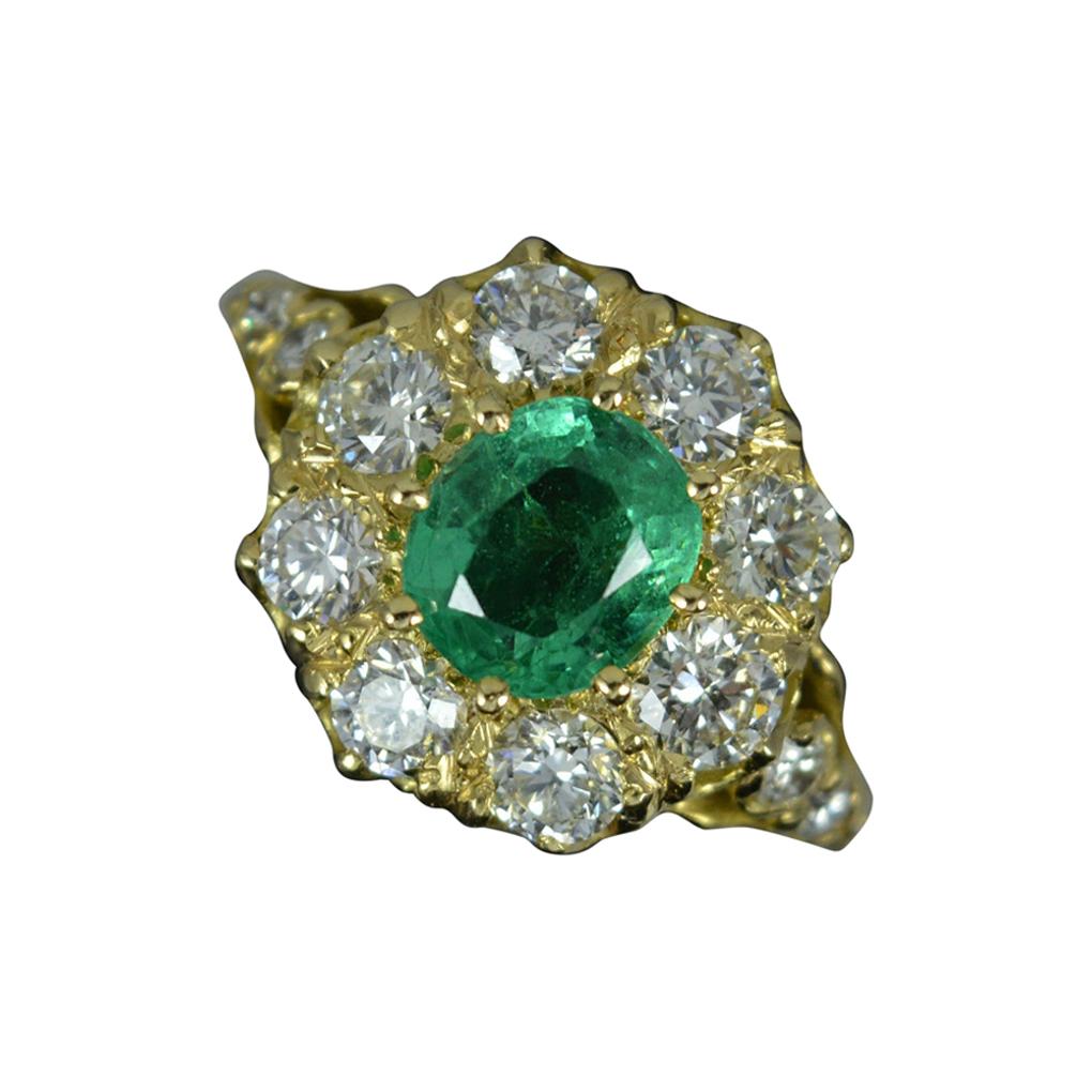 Museum Quality Regency Pearl Emerald Gold Cluster Ring For Sale at ...