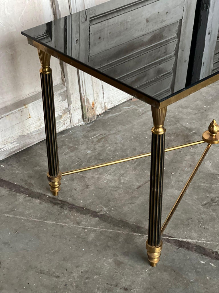 Quality French Parisian Brass and Glass Coffee Table For Sale at 1stDibs