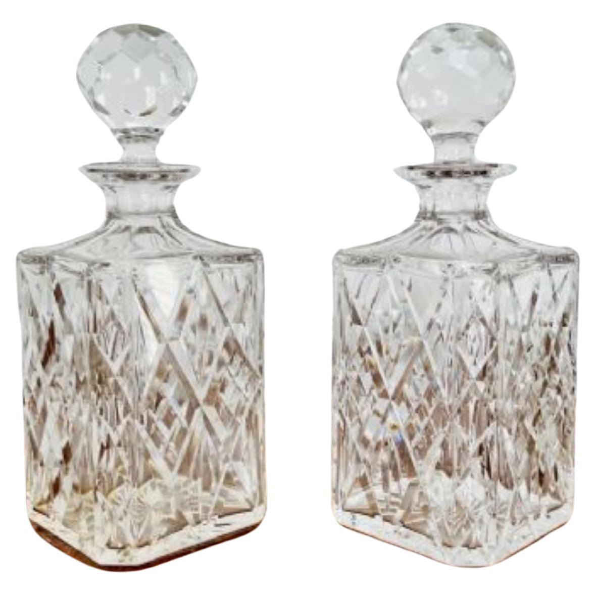 Antique Edwardian cut glass decanter For Sale at 1stDibs