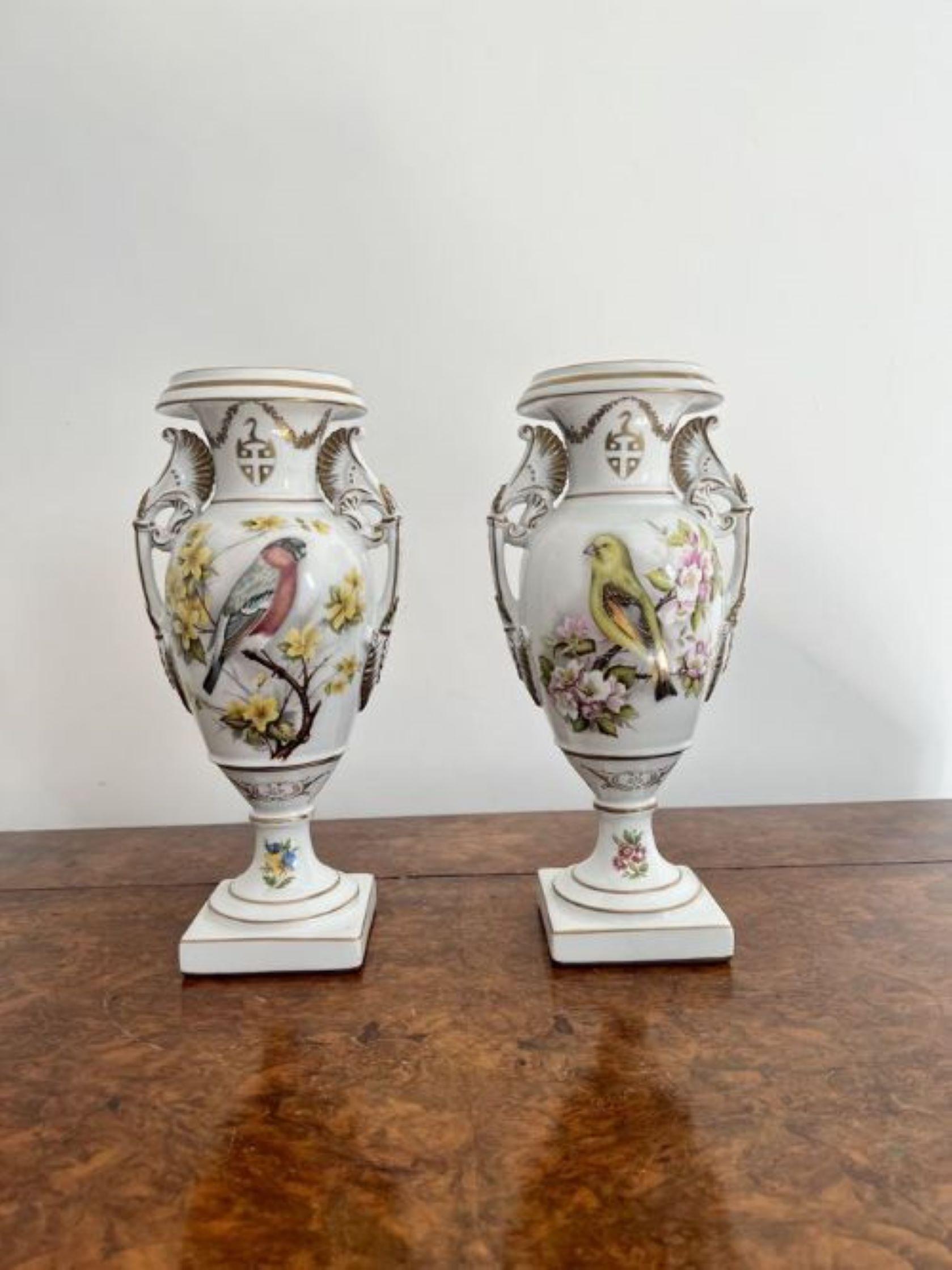 Quality pair of antique porcelain vases For Sale at 1stDibs