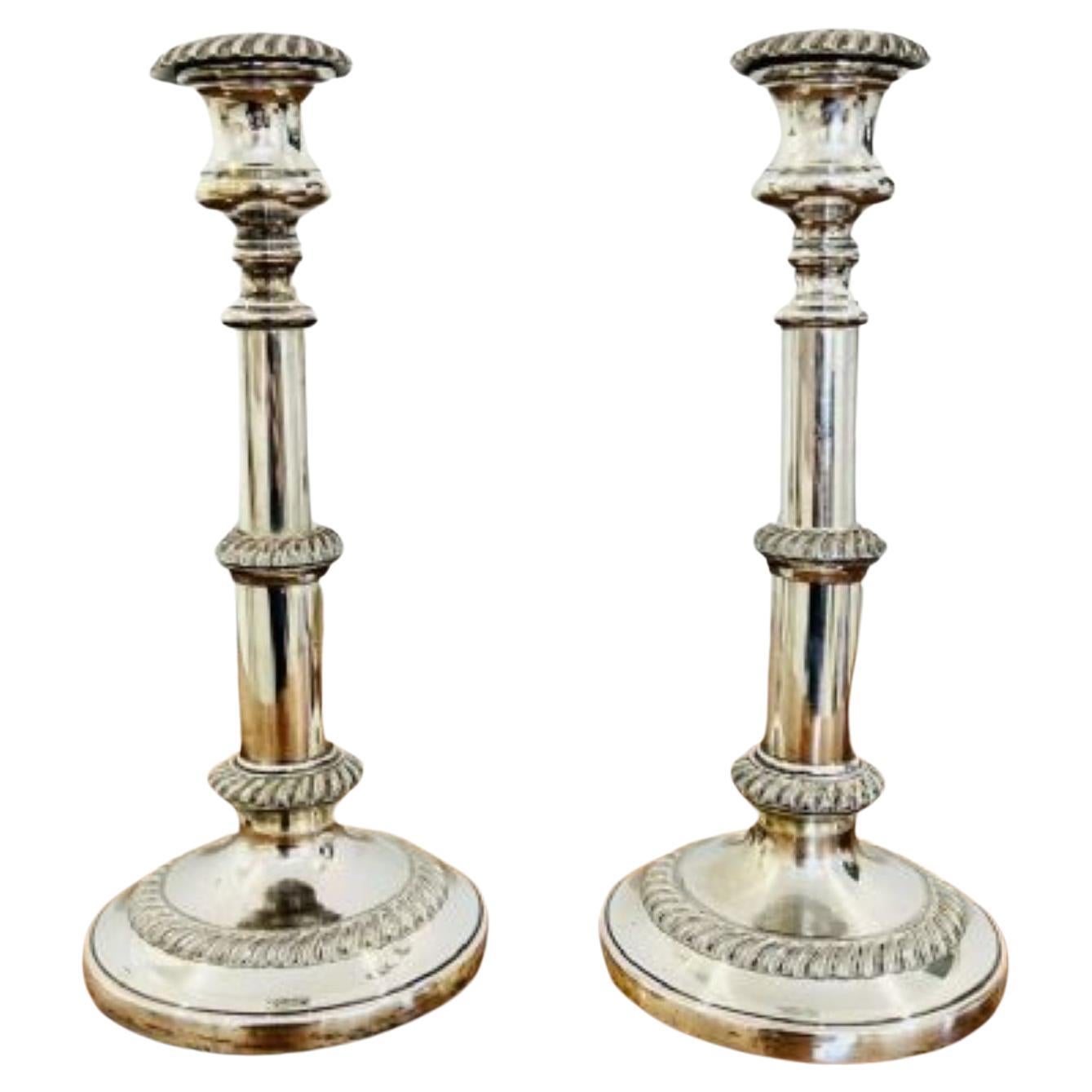 Quality pair of antique Regency telescopic Sheffield plated ...