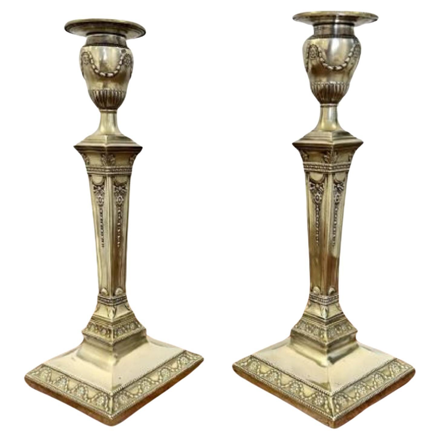 Large pair of quality antique Victorian Ornate Candlesticks For Sale at ...