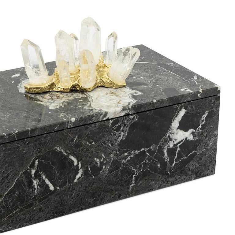 Quartz and Marble Box For Sale at 1stDibs | quartz box with lid