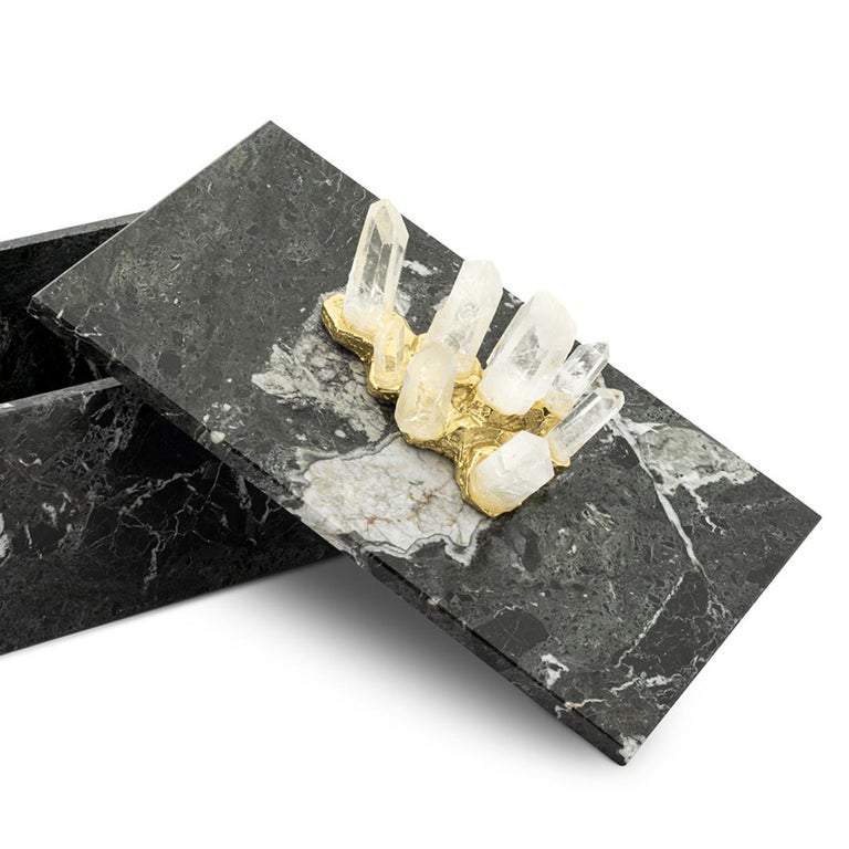 Quartz and Marble Box For Sale at 1stDibs | quartz box with lid