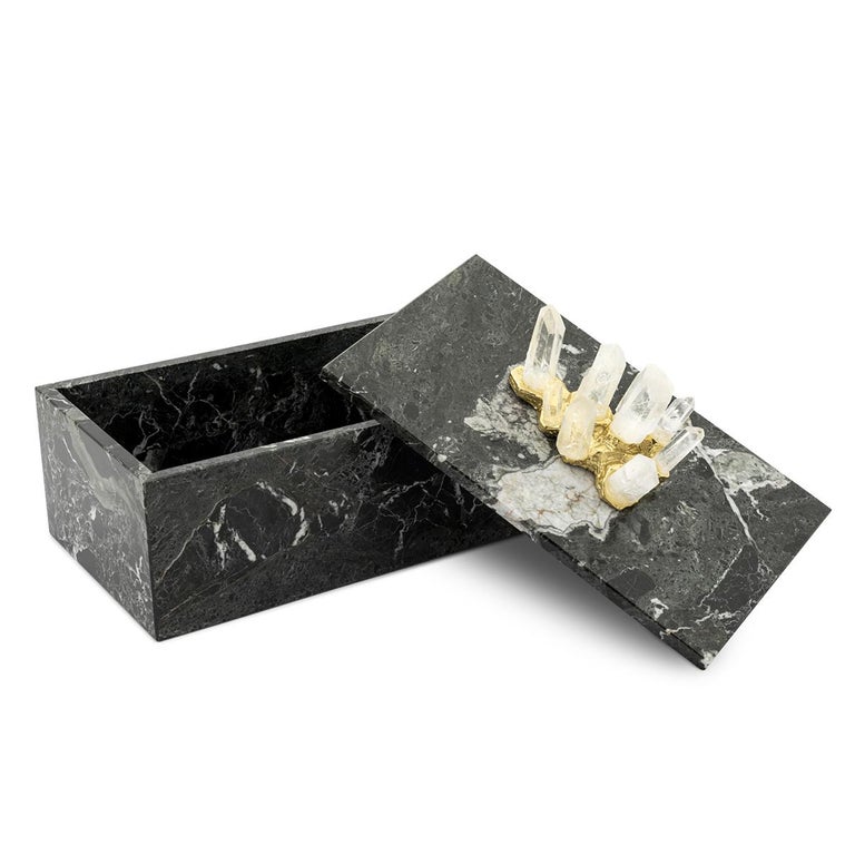 Quartz and Marble Box For Sale at 1stDibs | quartz box with lid