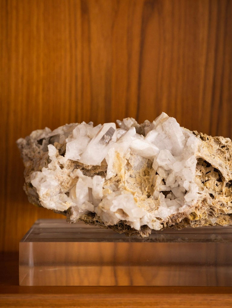 Quartz Crystal Specimen on Lucite Base For Sale at 1stDibs