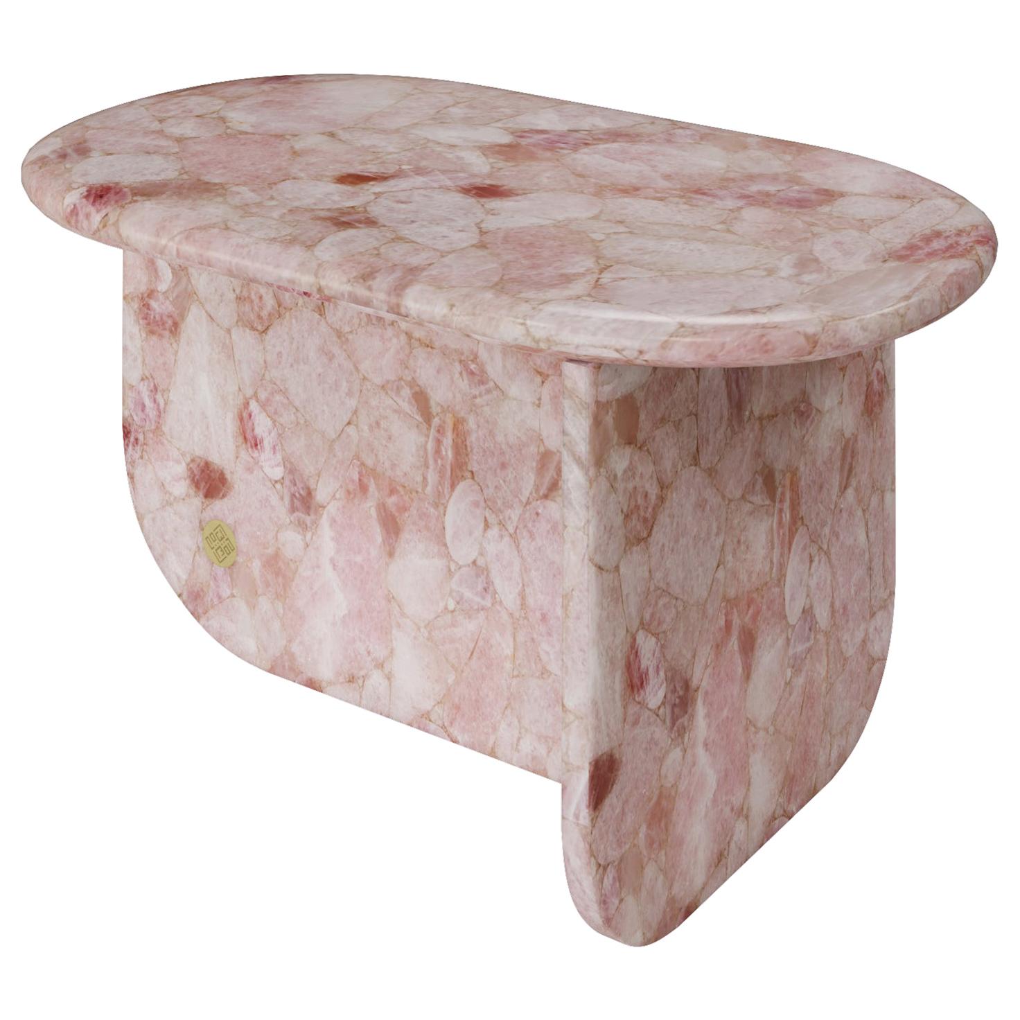 White Cement and Crystal Quartz Drum Coffee Table For Sale at 1stDibs ...